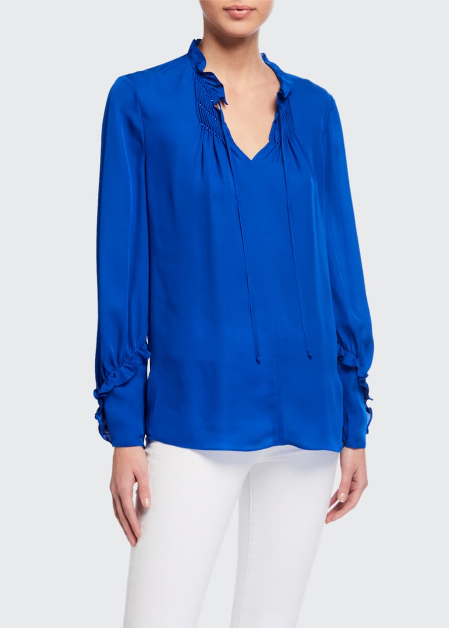 Kobi Halperin Devon Long-Sleeve Silk Blouse - Bergdorf Goodman