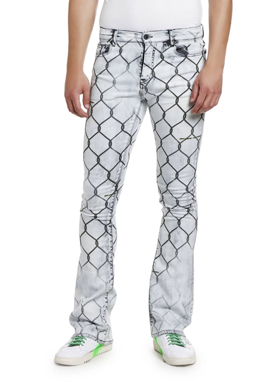 Off-White Men's Fancy Skinny Stacked Fence Jeans - Bergdorf Goodman