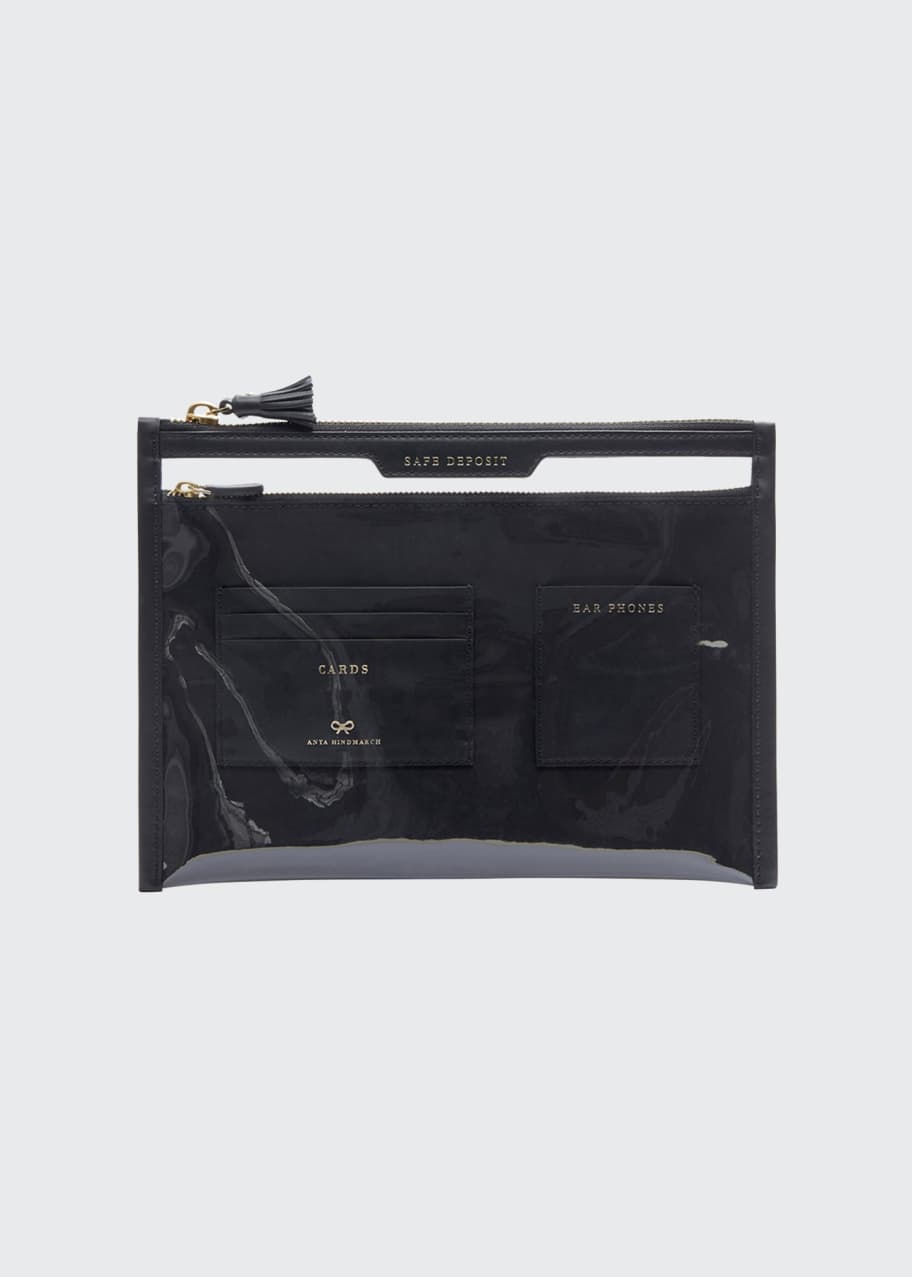 Anya Hindmarch Safe Deposit Clear Zip Pouch Bag - Bergdorf Goodman