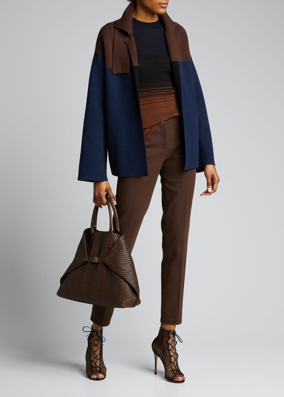 Akris Reversible Colorblock Tab-Closure Cashmere Jacket - Bergdorf Goodman