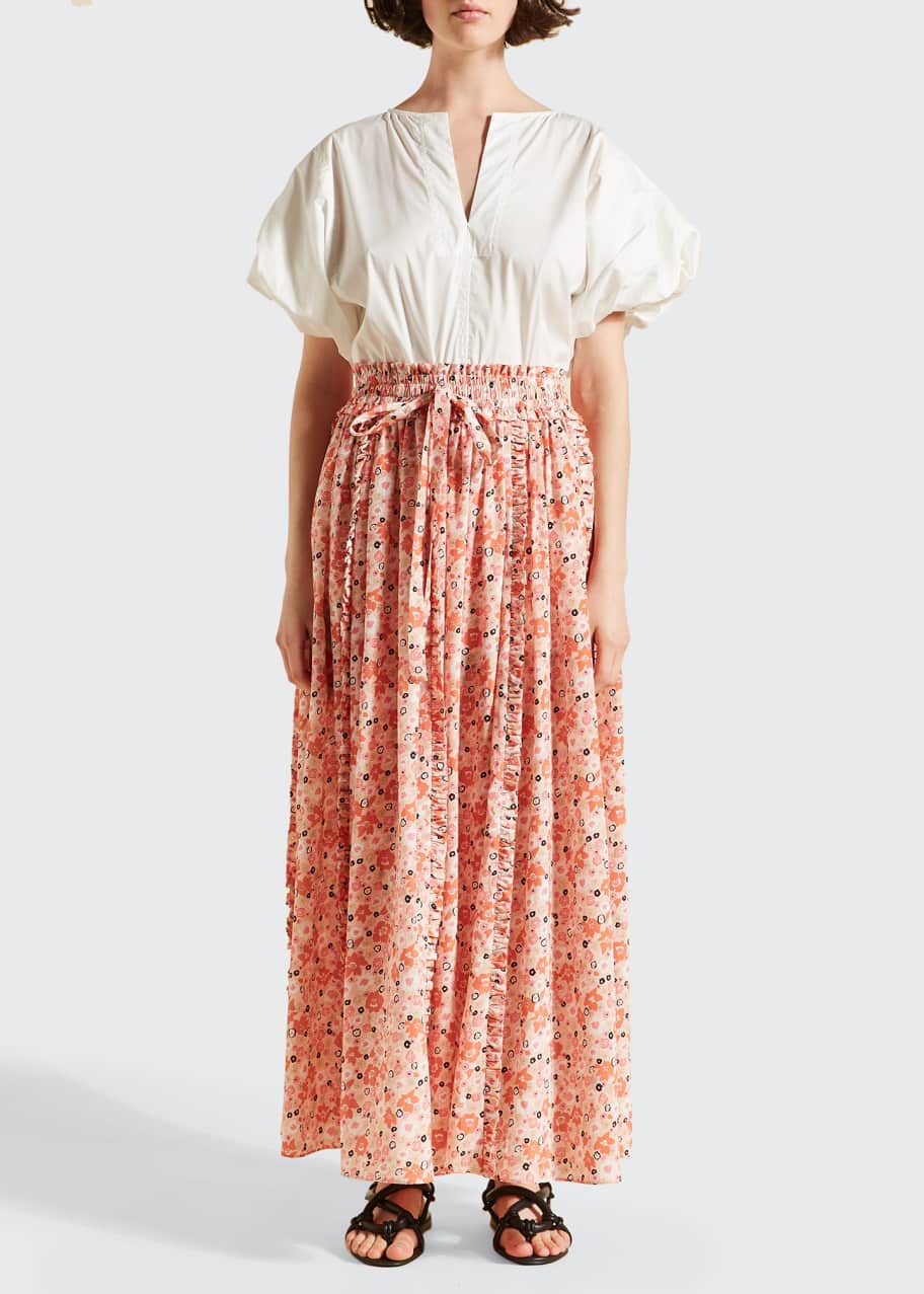 Lee Mathews Bree Silk Long Skirt - Bergdorf Goodman