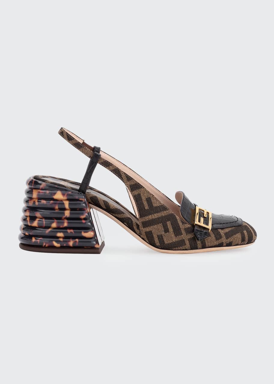 Fendi FF Slingback Loafer Pumps - Bergdorf Goodman