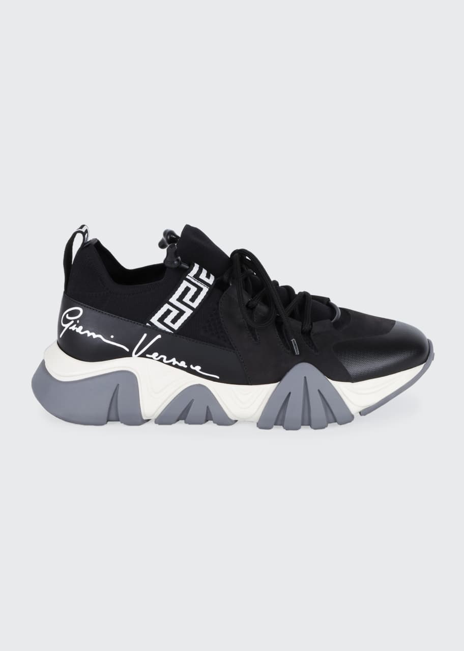 Versace Men's Signature Greek Key Chunky Sneakers - Bergdorf Goodman