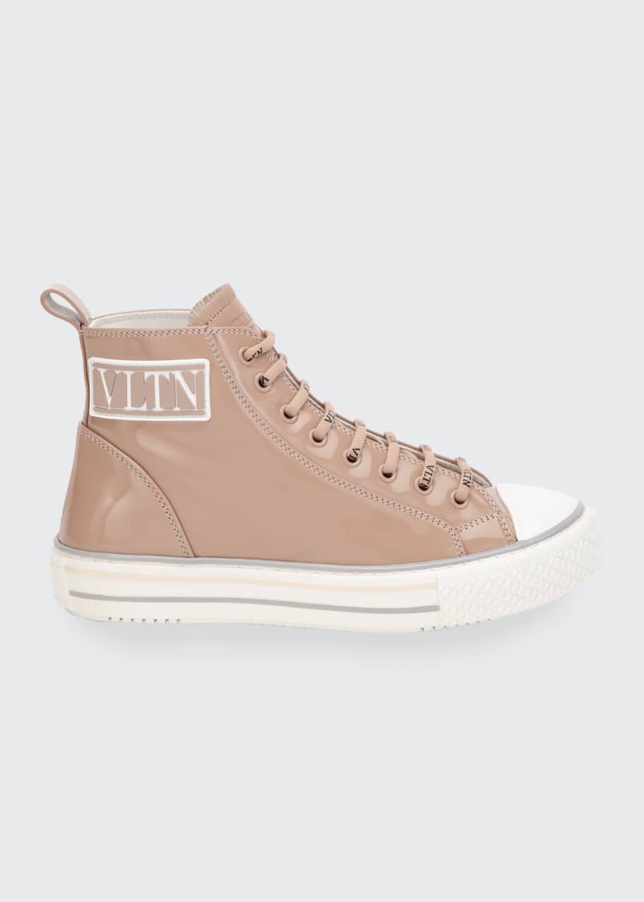 Valentino Garavani Giggies 25mm VLTN Patent High-Top Sneakers ...