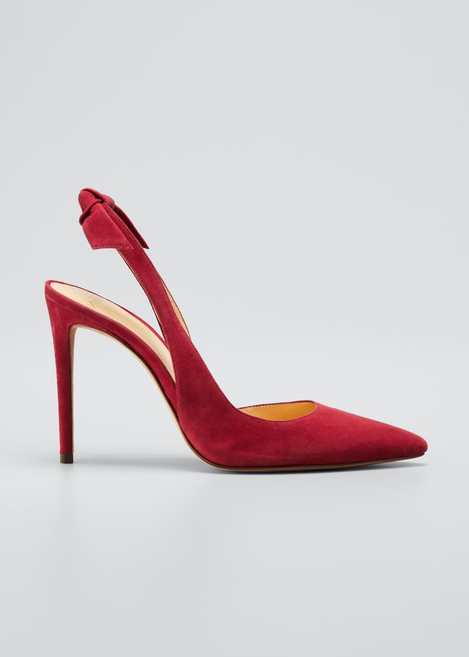 Alexandre Birman Clarita Knotted Slingback Suede Pumps - Bergdorf Goodman