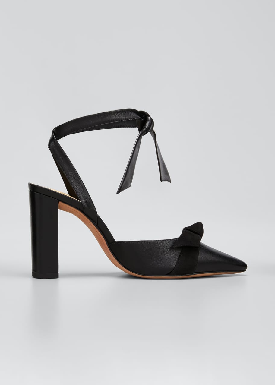 Alexandre Birman 90mm Clarita Knotted Mixed Leather Pumps - Bergdorf ...