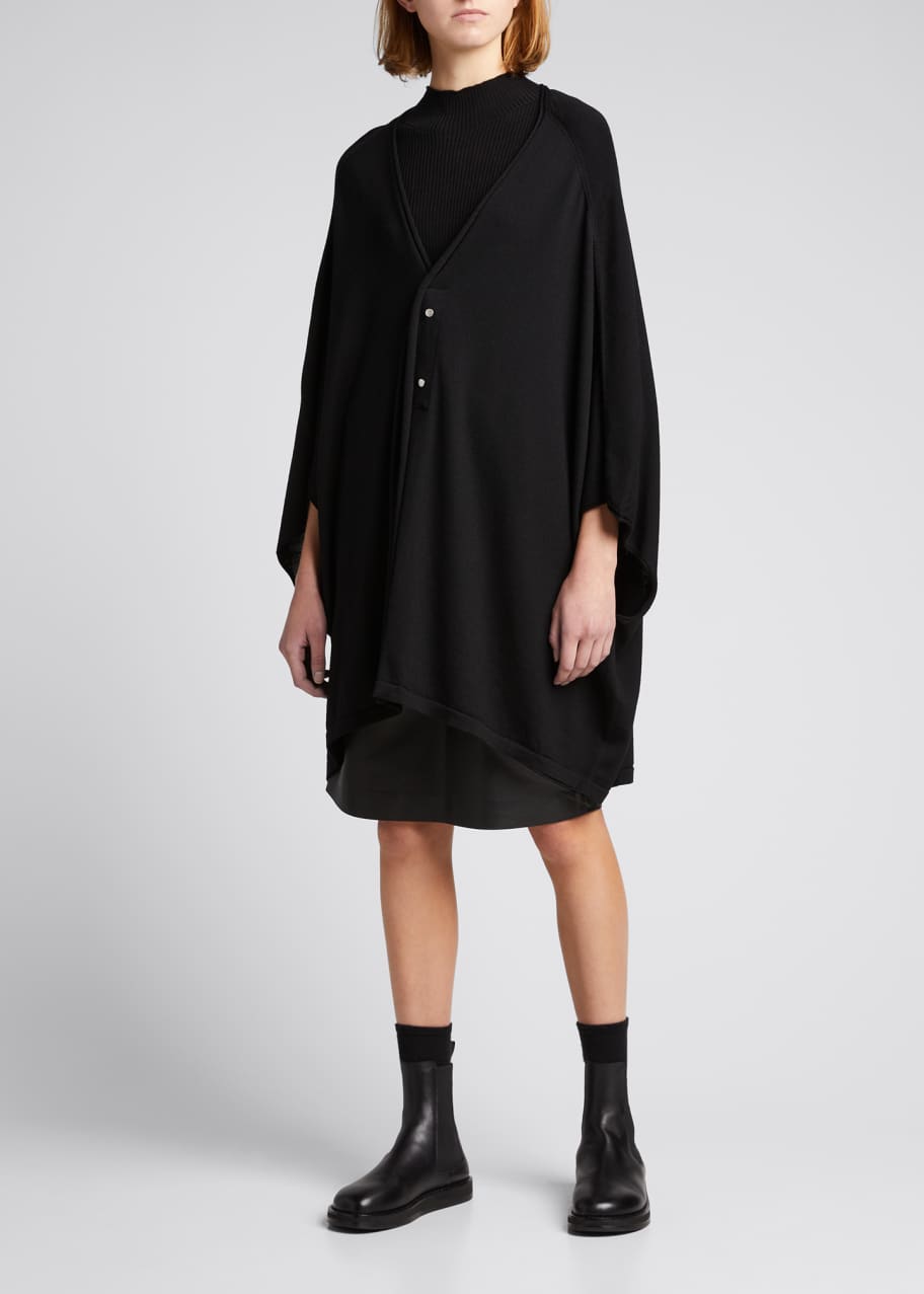 Rick Owens Short Wool Cape Cardigan - Bergdorf Goodman