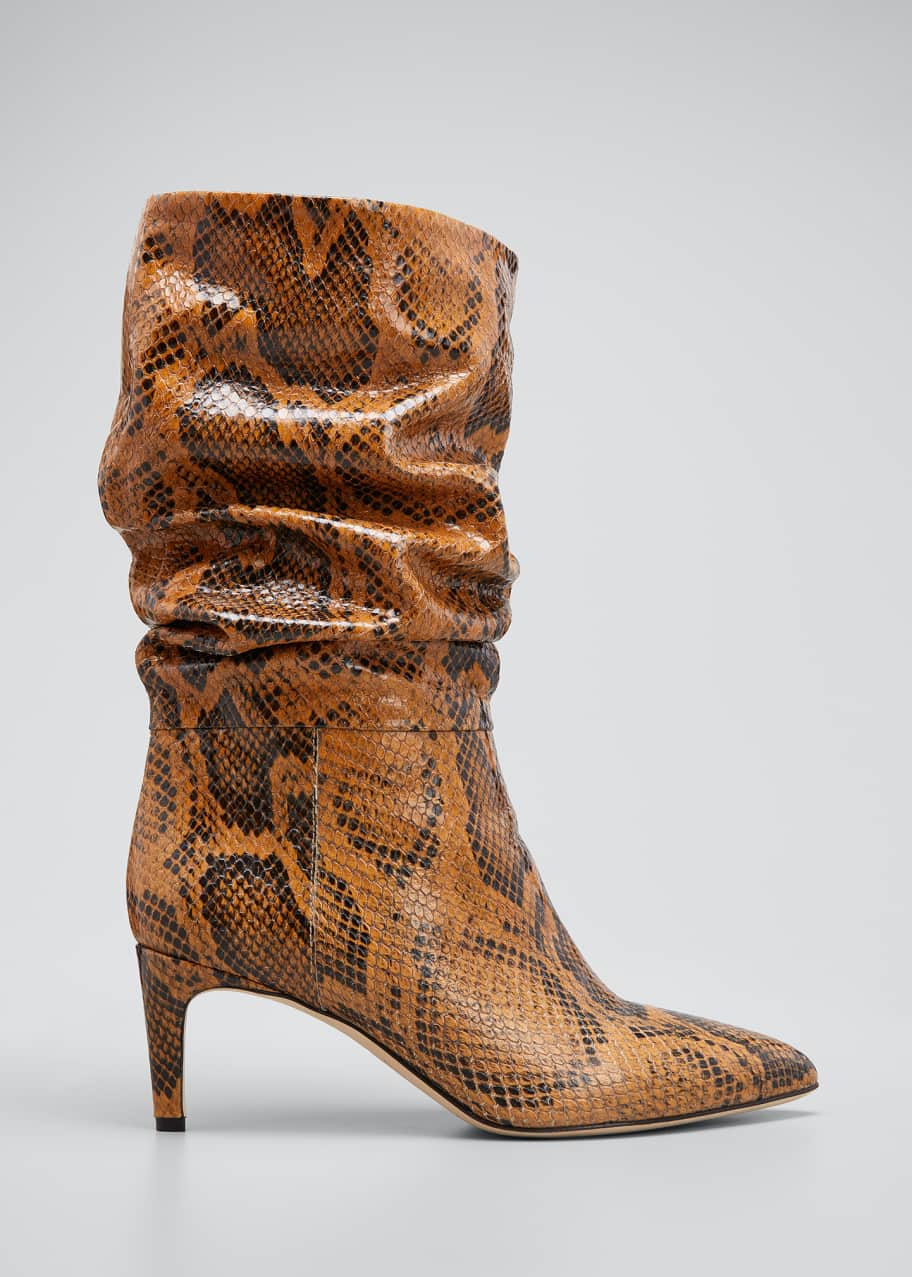 Paris Texas 60mm Python-Print Slouchy Boots - Bergdorf Goodman