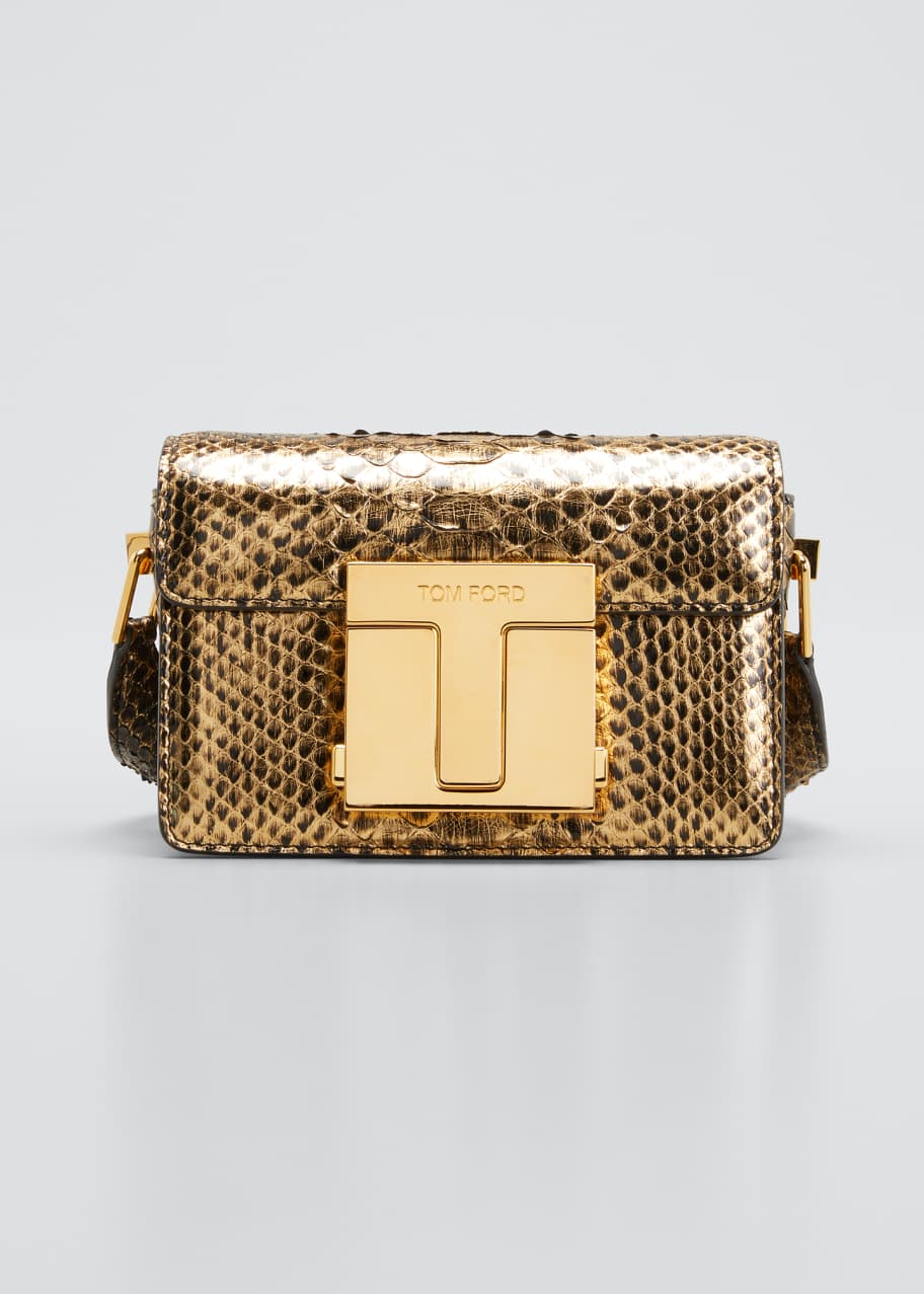 TOM FORD T Clasp Python Shoulder Bag - Bergdorf Goodman