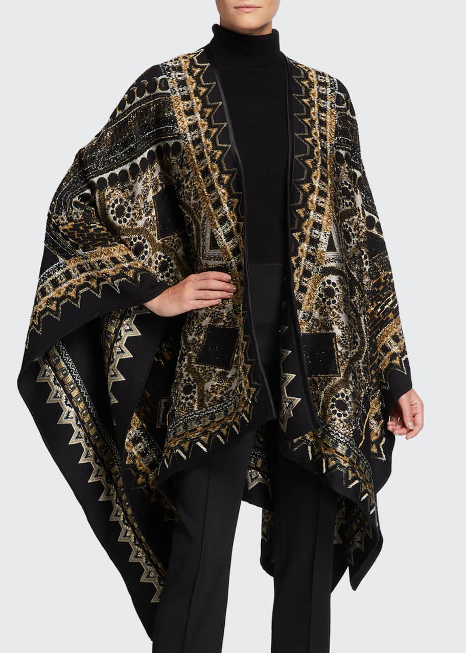 Etro Embroidered Metallic Cape - Bergdorf Goodman