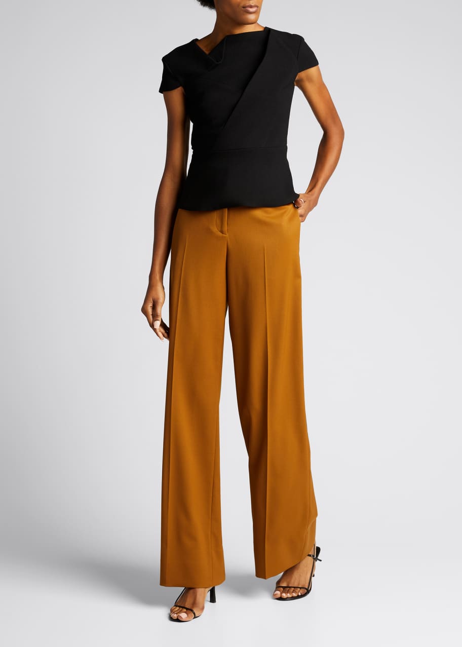 Roland Mouret Alayna Peplum Wool Top - Bergdorf Goodman