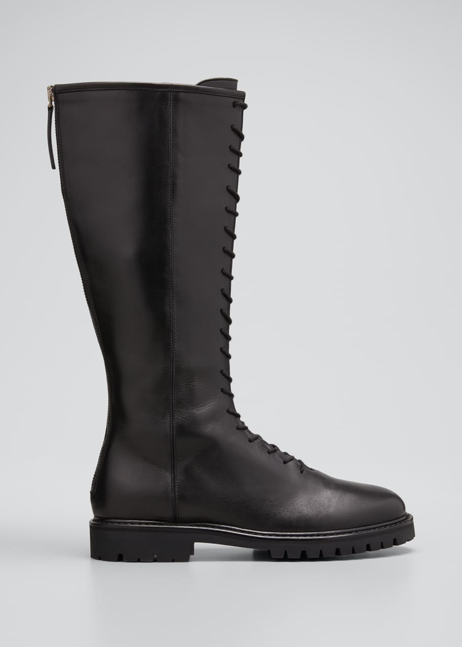 LEGRES Tall Napa Zip Combat Boots - Bergdorf Goodman