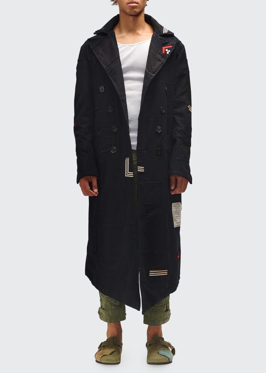 Greg Lauren Men's Wool Melton Sailor Scrapwork Overcoat - Bergdorf Goodman