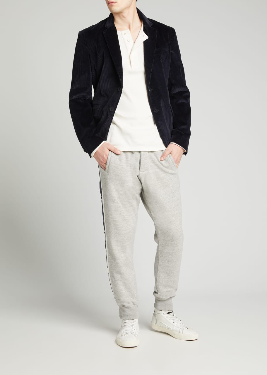 Greg Lauren Men's Terry Side-Stripe Sweatpants - Bergdorf Goodman