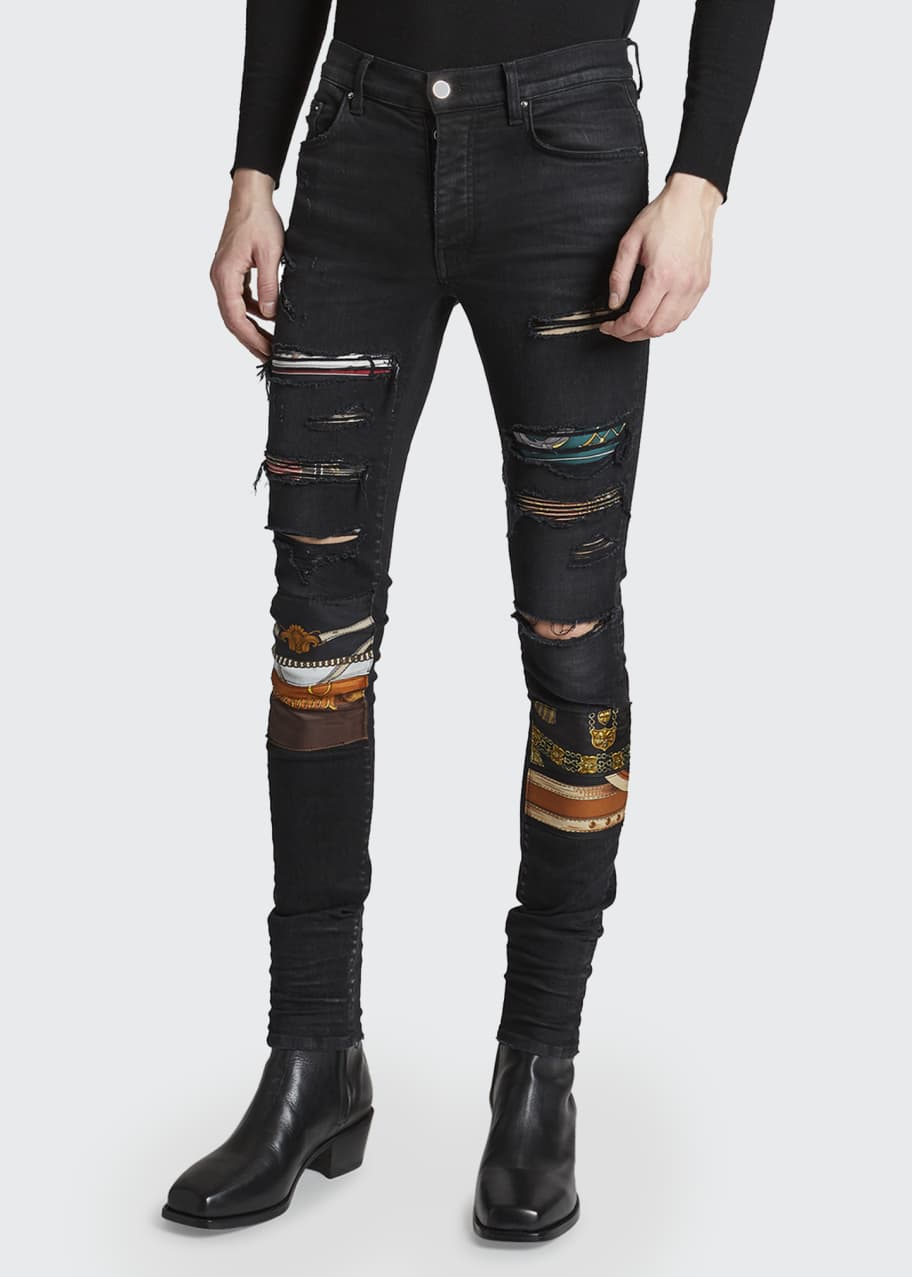 Amiri Men's Scarves Rip/Repair Skinny Jeans - Bergdorf Goodman
