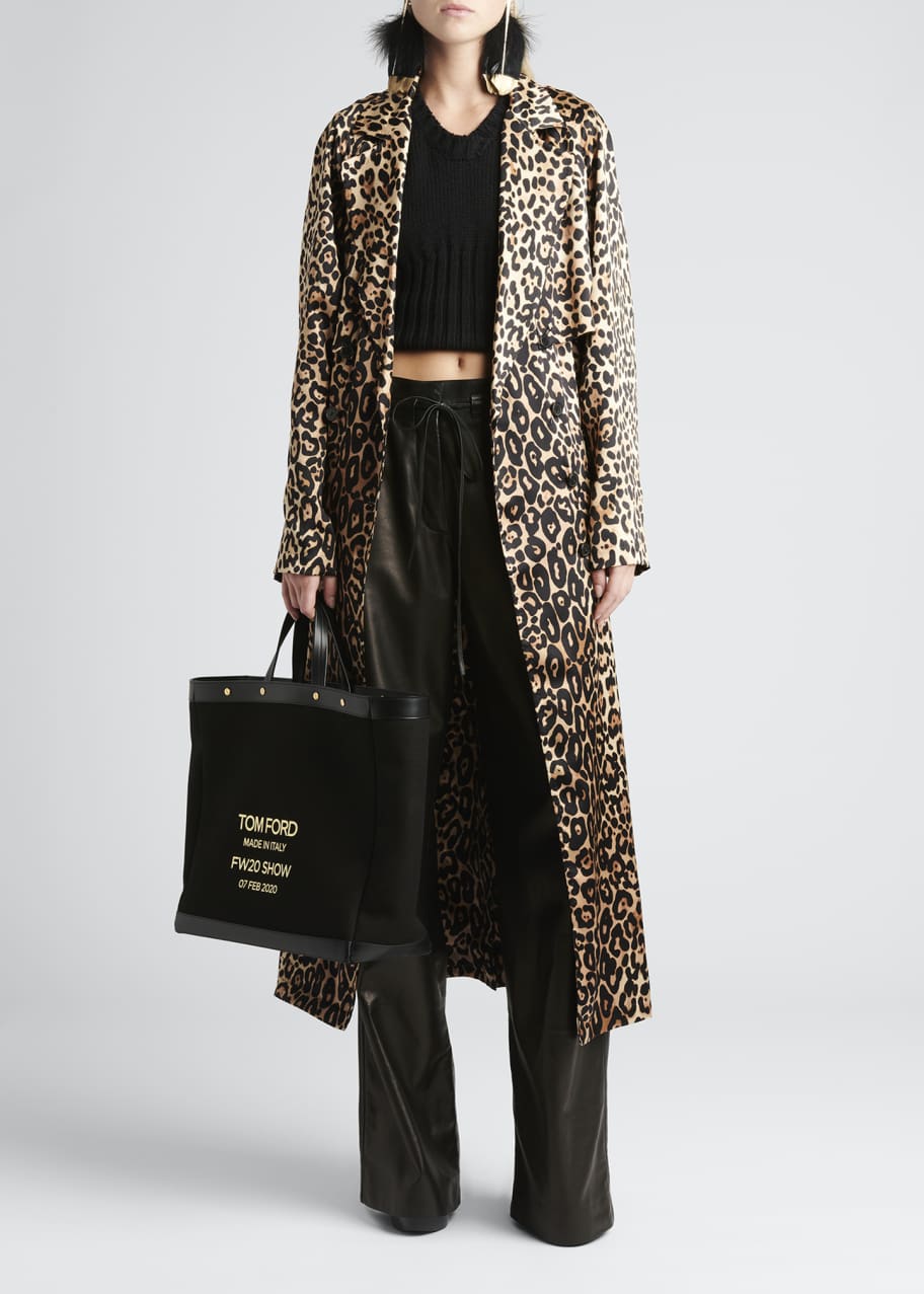 TOM FORD Cheetah Belted Silk Trench Coat - Bergdorf Goodman