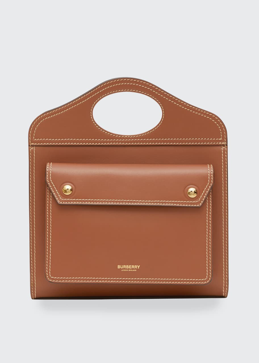 Burberry Pocket Mini Leather Top Handle Tote Bag - Bergdorf Goodman