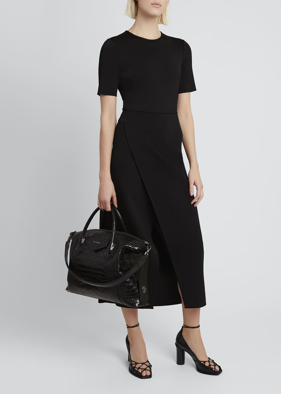 Givenchy A-Line Faux-Wrap Midi Dress - Bergdorf Goodman