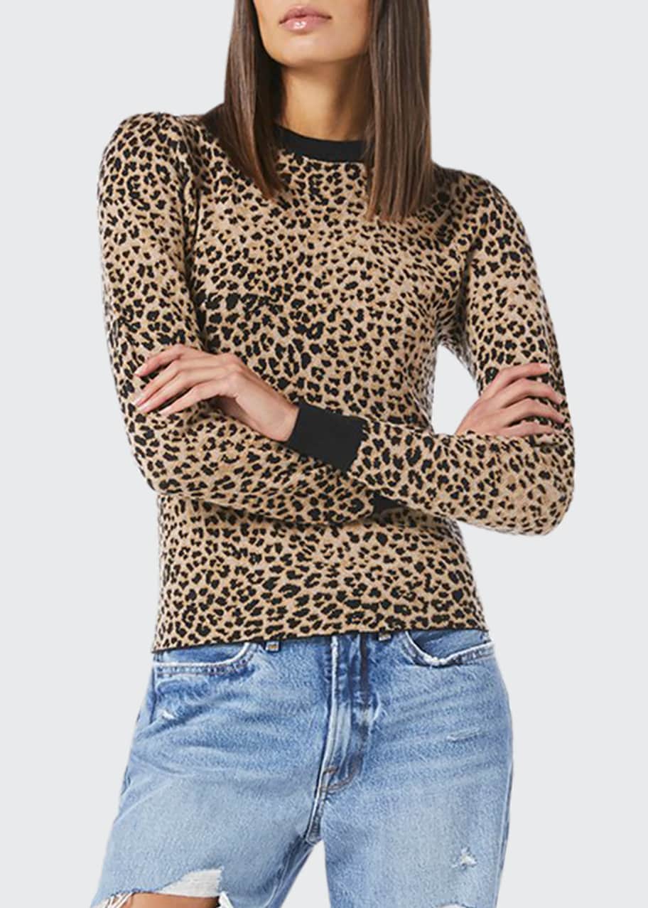 FRAME Cheetah Jacquard Wool Sweater - Bergdorf Goodman