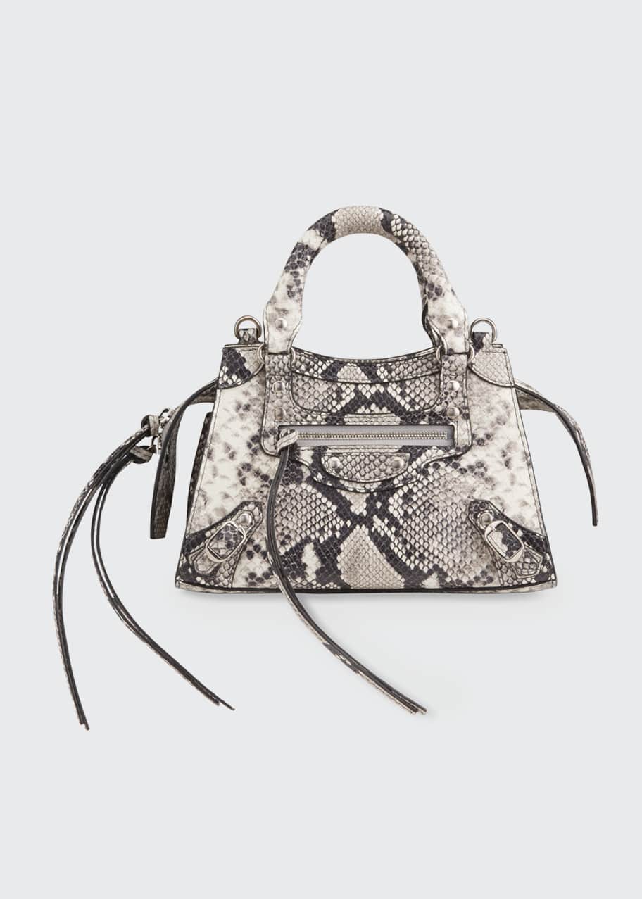 Balenciaga Neo Classic City Mini Python-Printed Leather Satchel Bag ...
