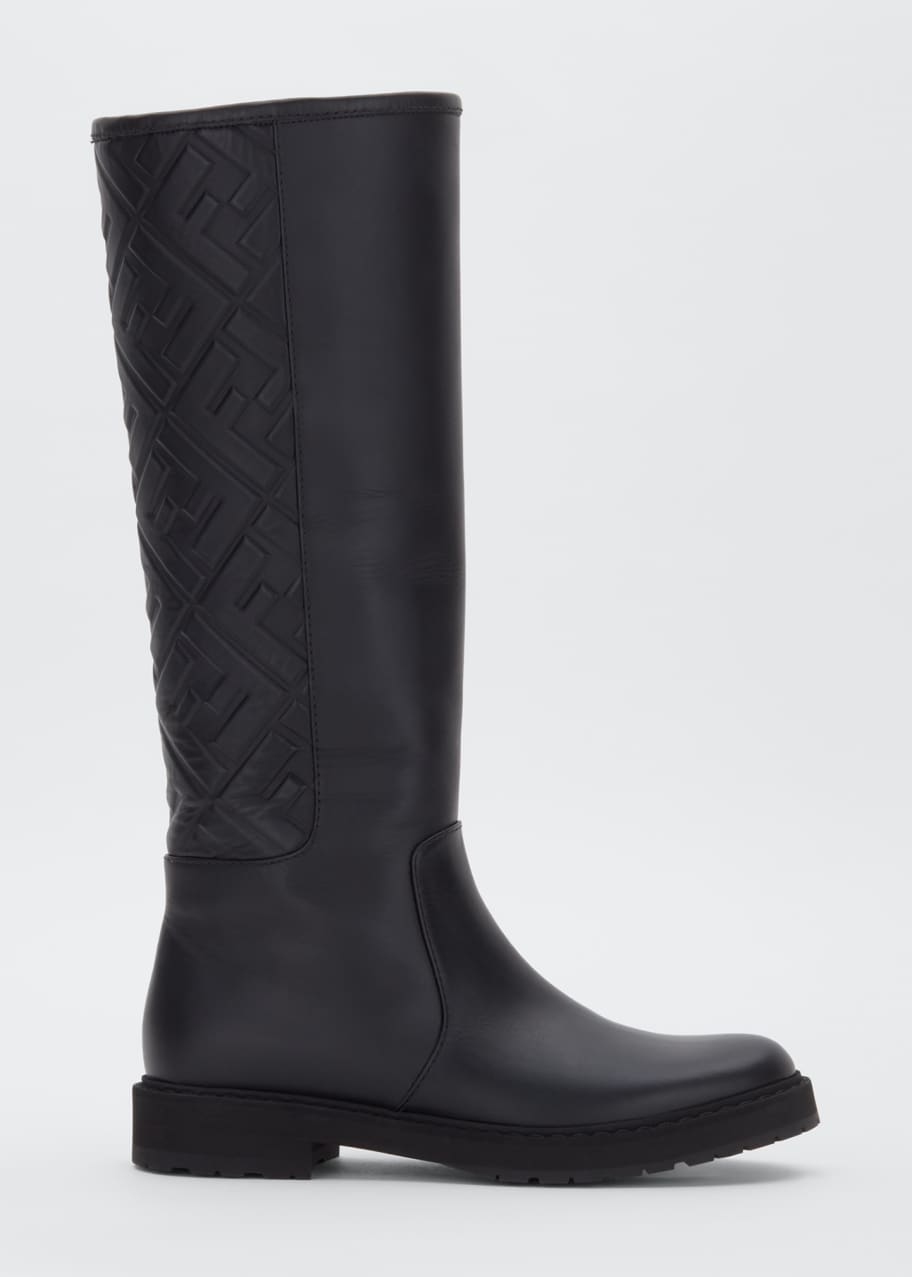 Fendi FF Leather Tall Riding Boots - Bergdorf Goodman