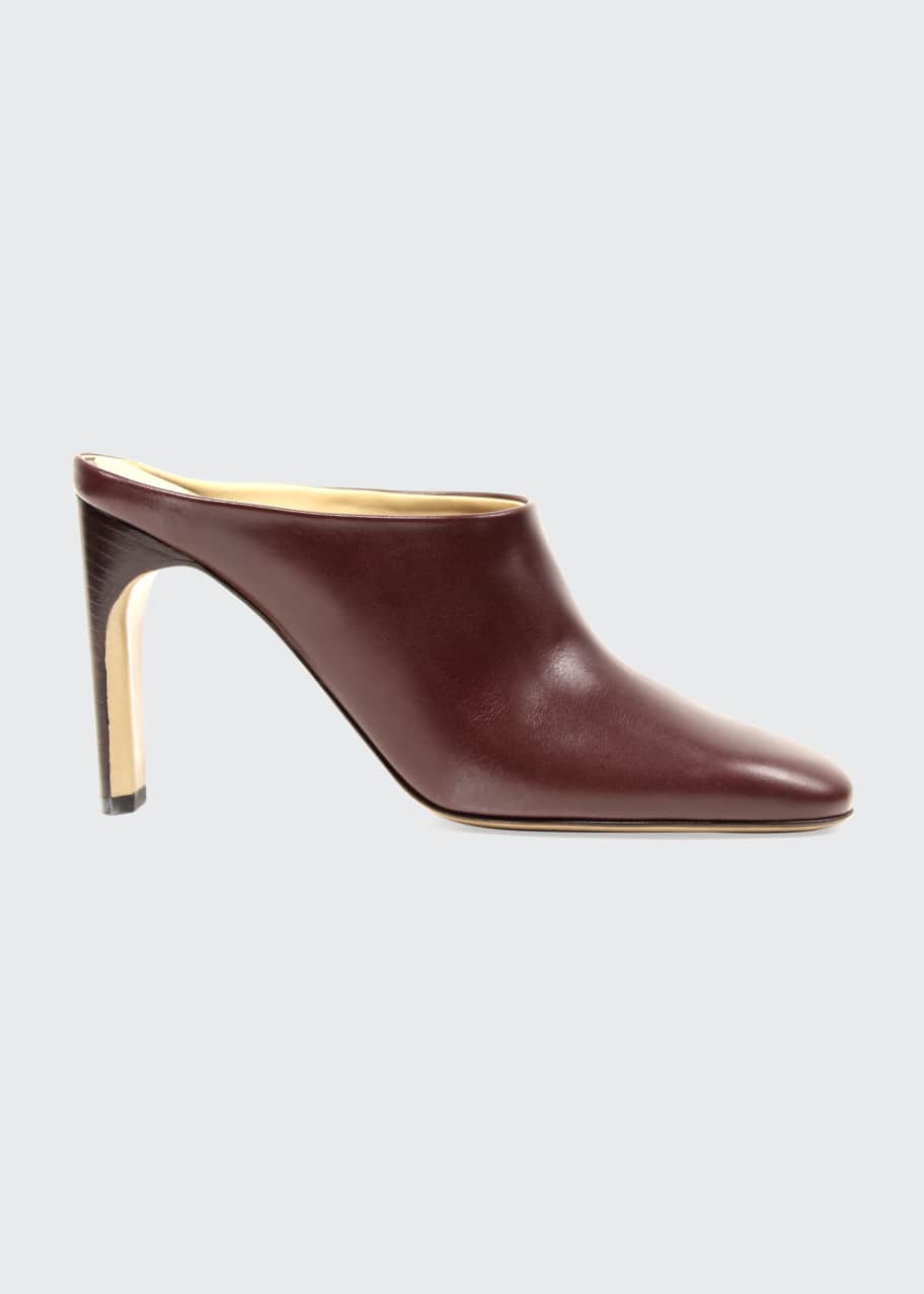 Jil Sander Leather Square-Toe Mule Pumps - Bergdorf Goodman