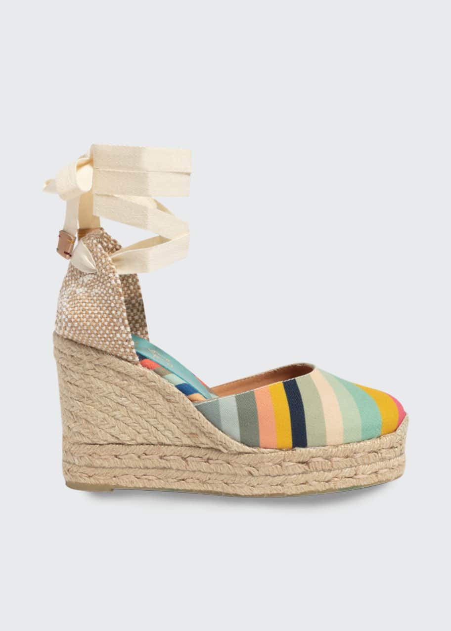 Castaner x Paul Smith x Paul Smith Carina Rainbow Ankle-Tie Espadrilles ... Castaner x Paul Smith x Paul Smith Carina Rainbow Ankle-Tie Espadrilles ...