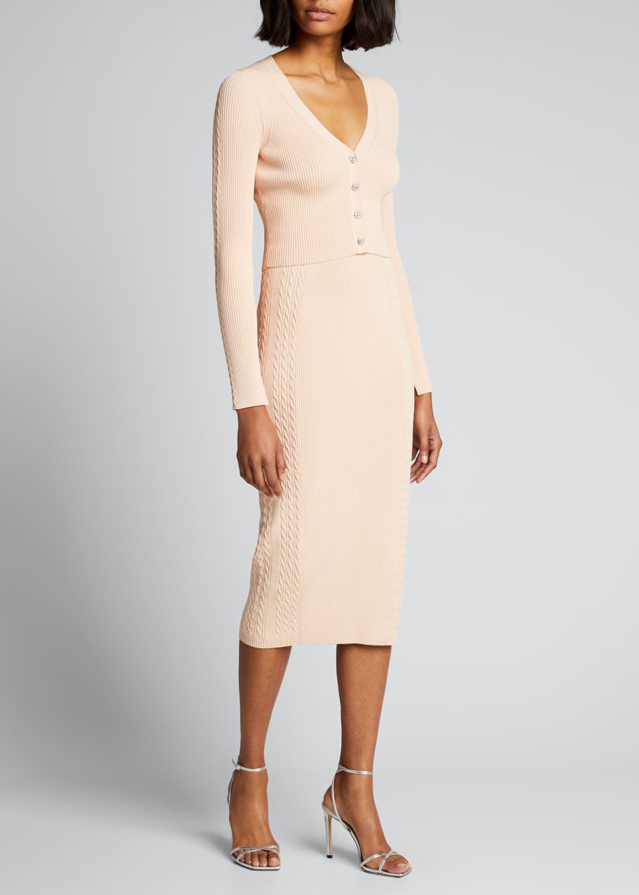 Jonathan Simkhai Kaley Compact Rib Diamonte Cardigan - Bergdorf Goodman