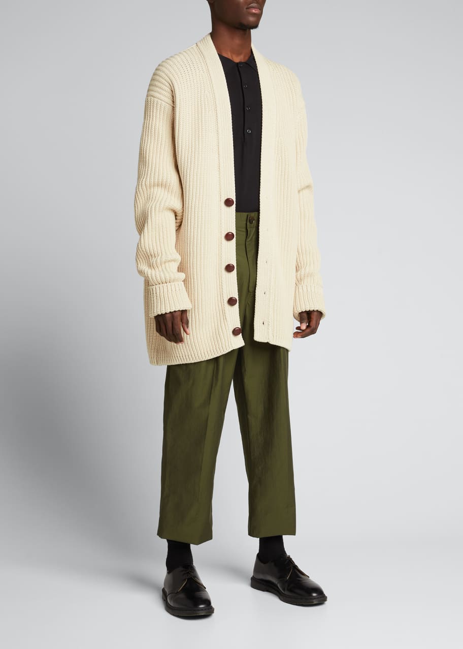 Nanushka Men's Milo Chunky Knit Cardigan Sweater - Bergdorf Goodman