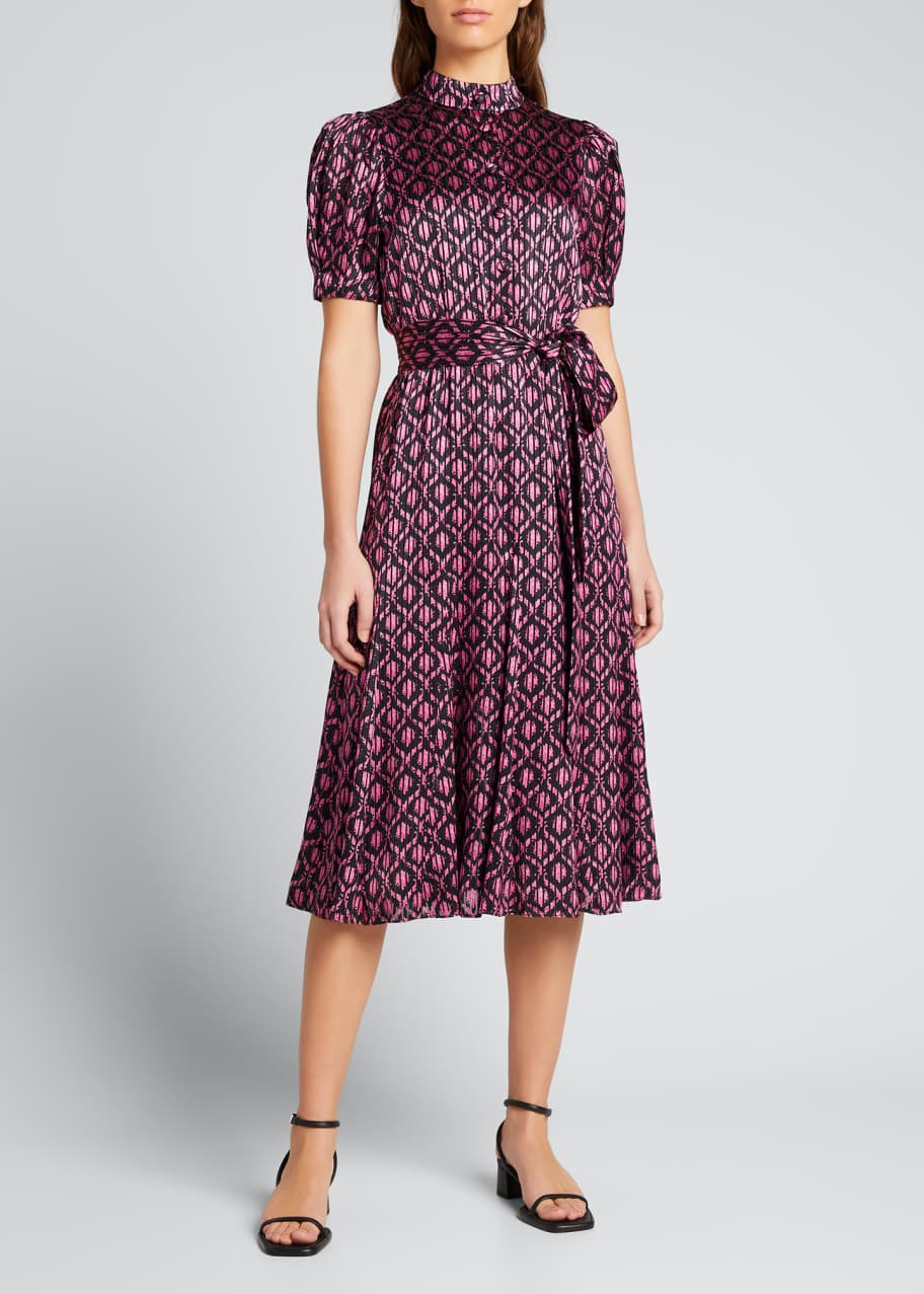 Alice + Olivia Neoma Puff-Sleeve Godet Dress - Bergdorf Goodman
