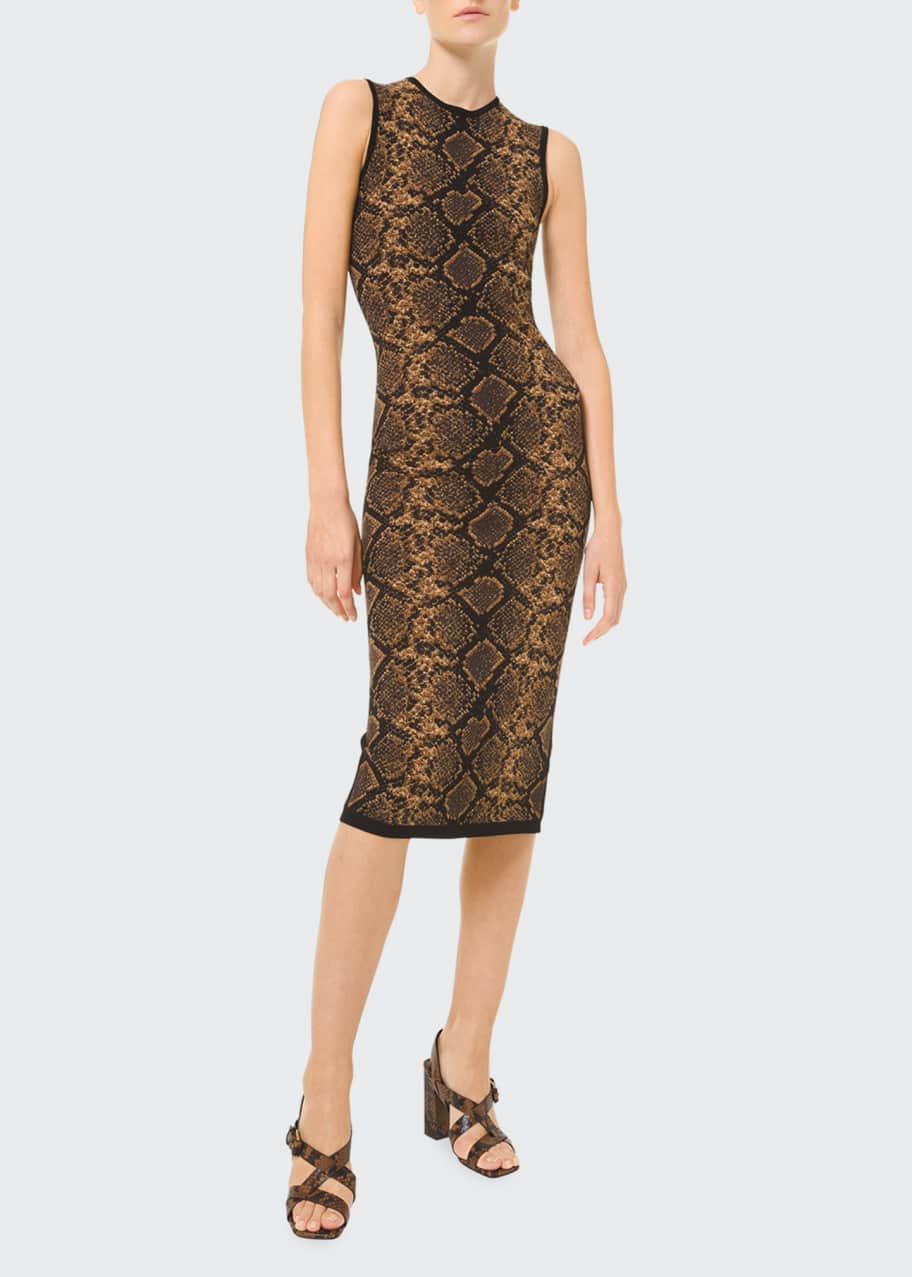 Michael Kors Collection Python Knit Jacquard Sheath Dress - Bergdorf ...