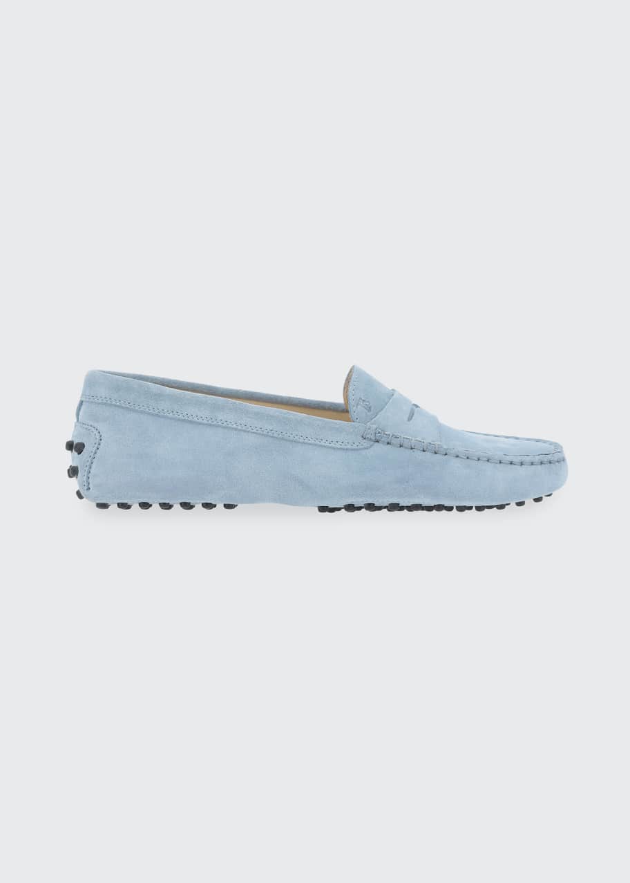 Tod's Gommini Suede Driver Penny Loafers - Bergdorf Goodman