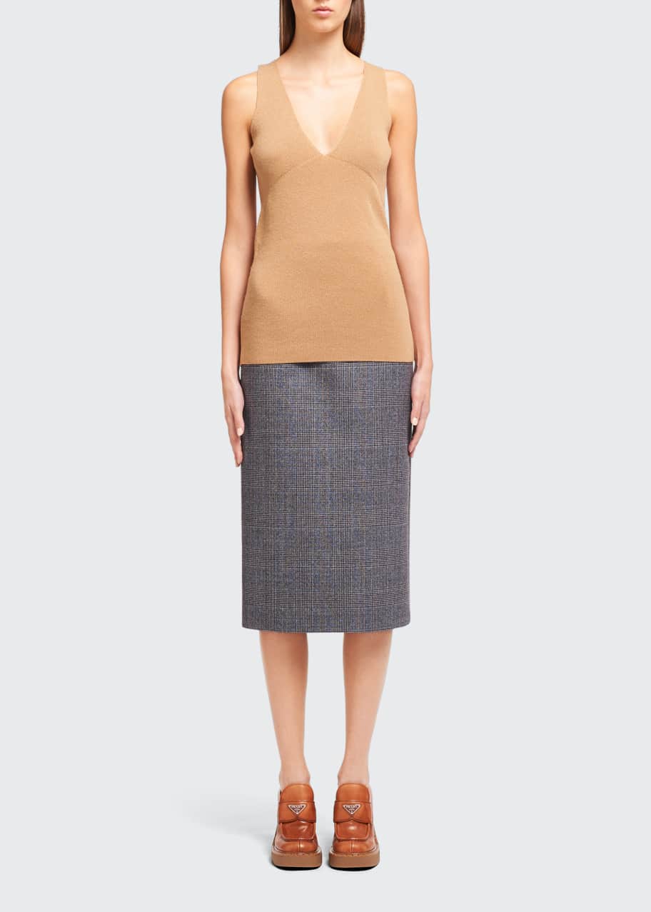 Prada V-Neck Sleeveless Cashmere Shell - Bergdorf Goodman