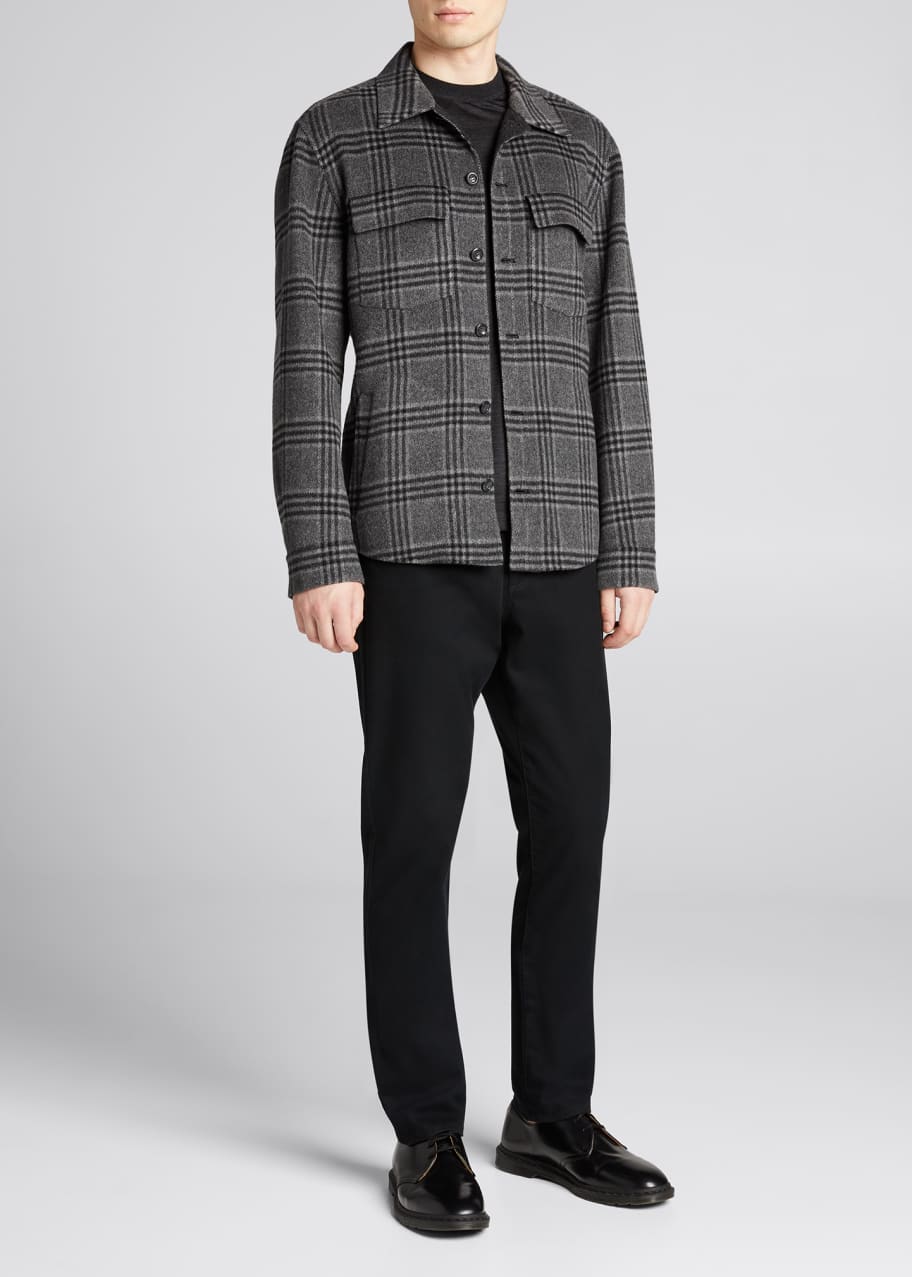 Vince Men's Triple-Check Plaid Cashmere Overshirt - Bergdorf Goodman