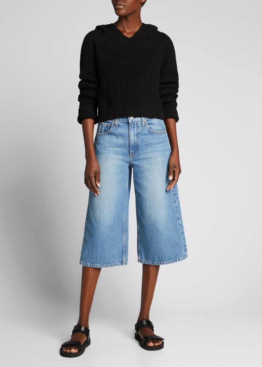 Christina Lehr Fishing Cropped Ribbed Hoodie - Bergdorf Goodman