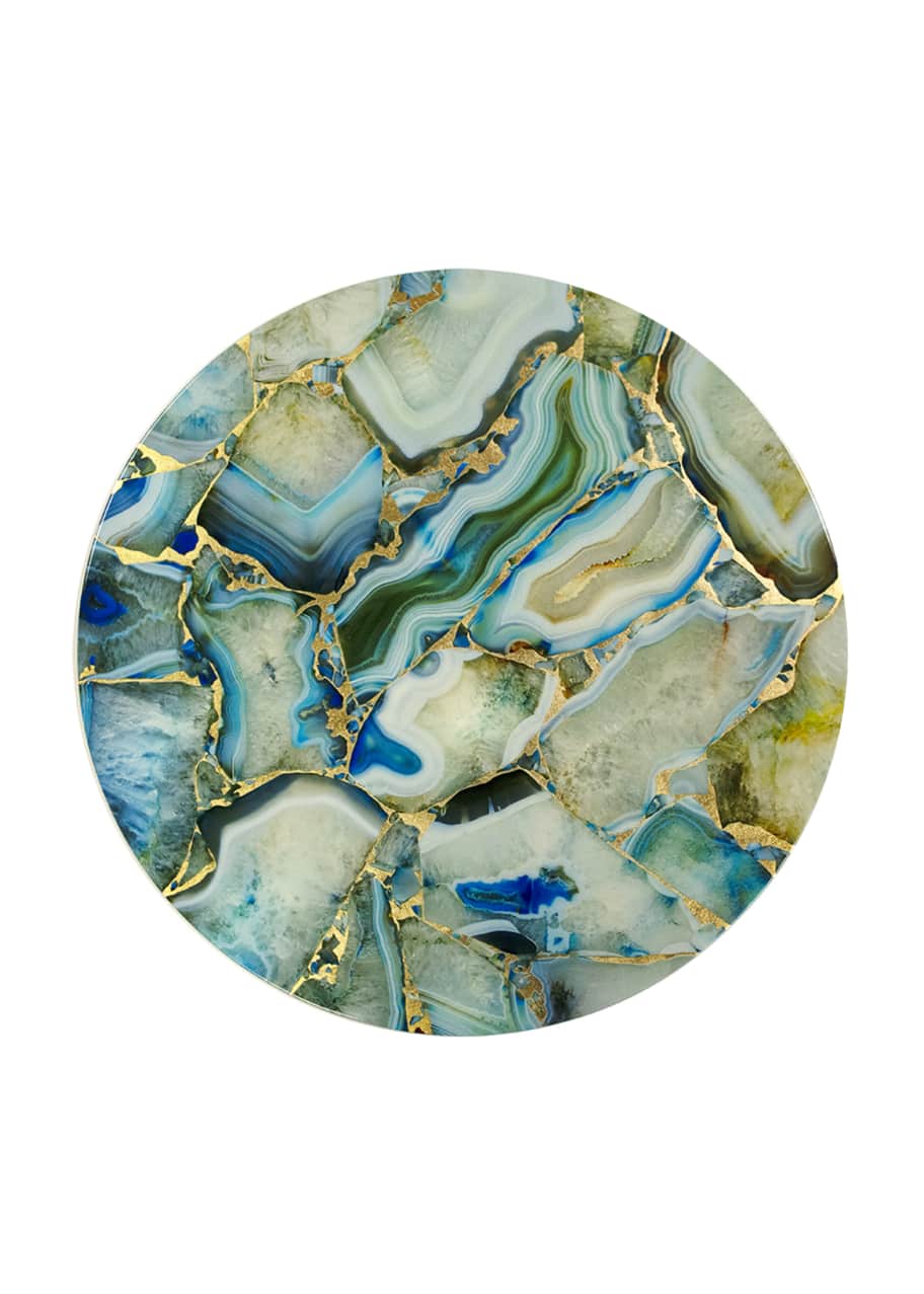 Nomi K Blue Stone Lacquer Placemat In Round - Bergdorf Goodman