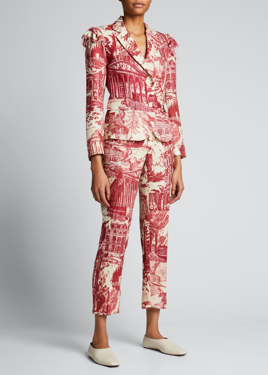 Libertine Toile De Nantes Blazer with Ruffle Cap-Sleeves - Bergdorf Goodman