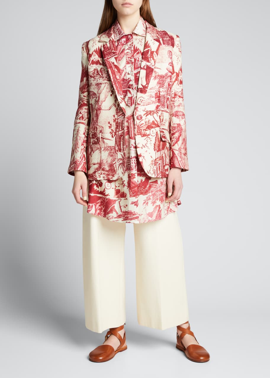 Libertine Toile De Nantes Toile-Print Long Blazer - Bergdorf Goodman