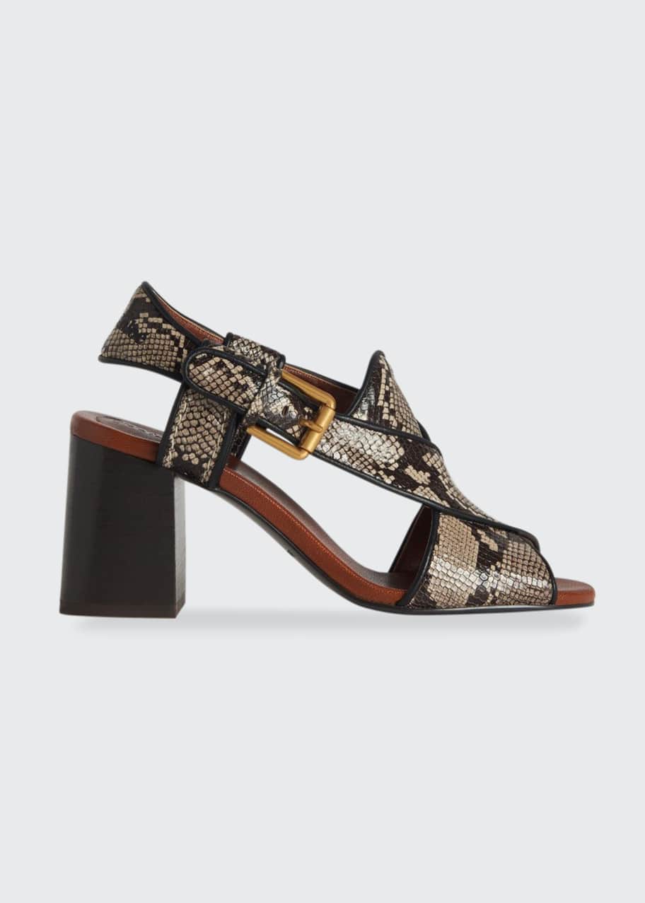 See by Chloe Hella Python-Print Sandals - Bergdorf Goodman