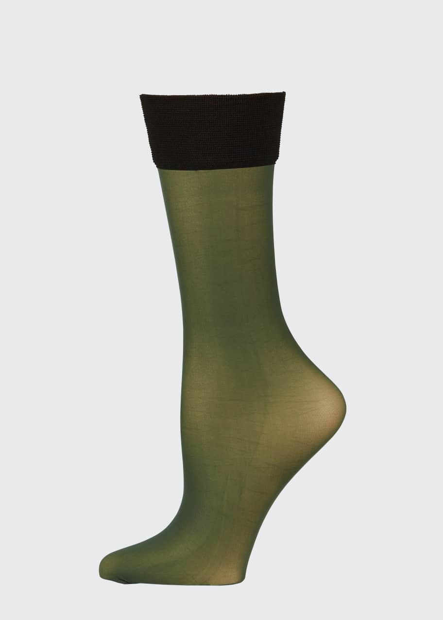 Dries Van Noten Sheer Knit Socks w/ Contrast Cuffs - Bergdorf Goodman