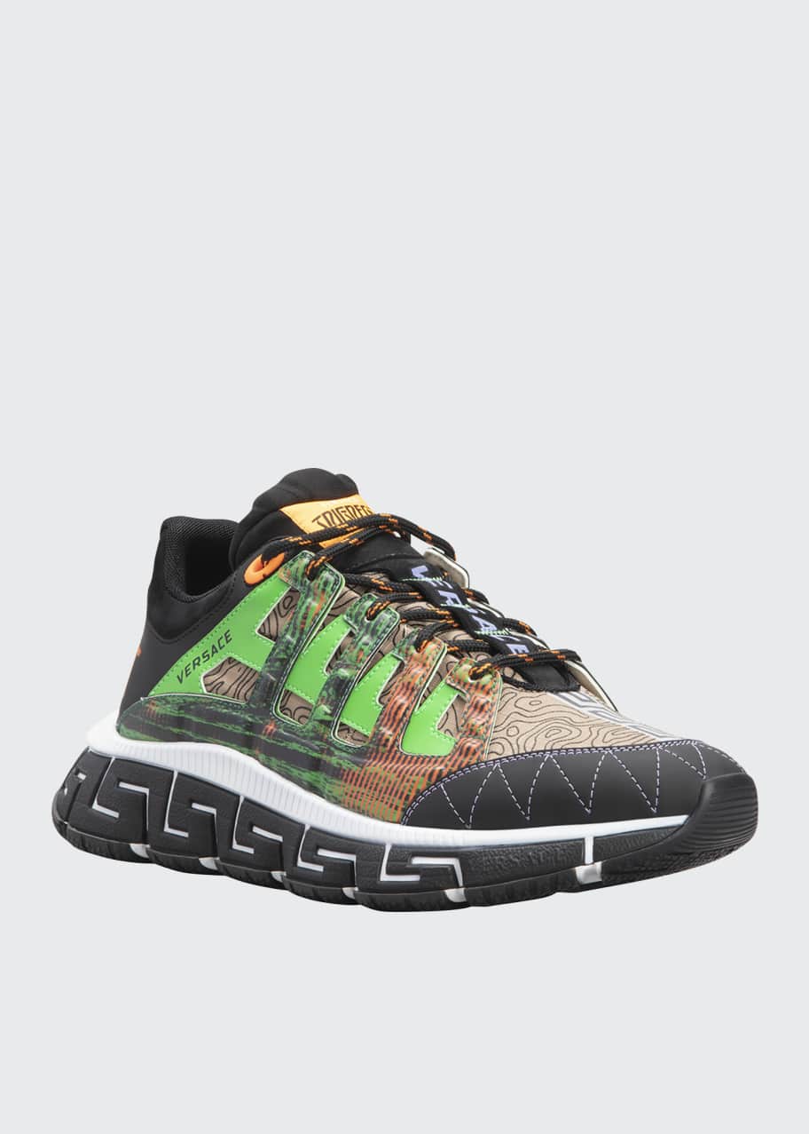 Versace Men's Trigreca Abstract-Print Chunky Sneakers - Bergdorf Goodman