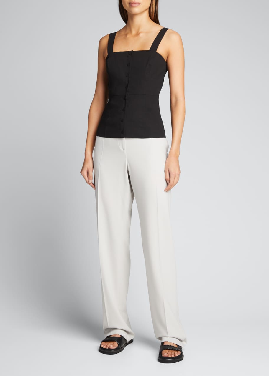 Theory Kayleigh Linen Button-Front Cami - Bergdorf Goodman