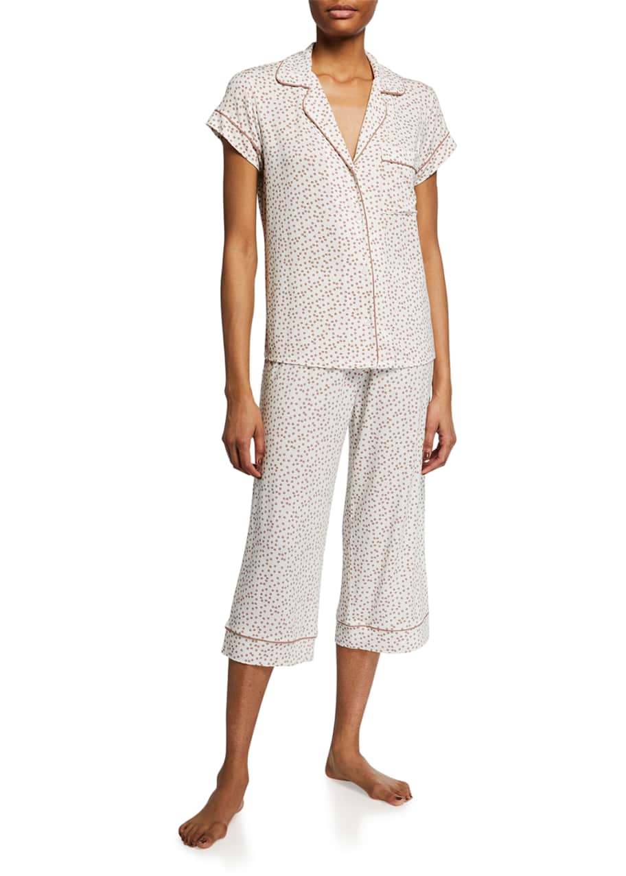 Eberjey Gisele Printed Short-Sleeve Crop Pajama Set - Bergdorf Goodman