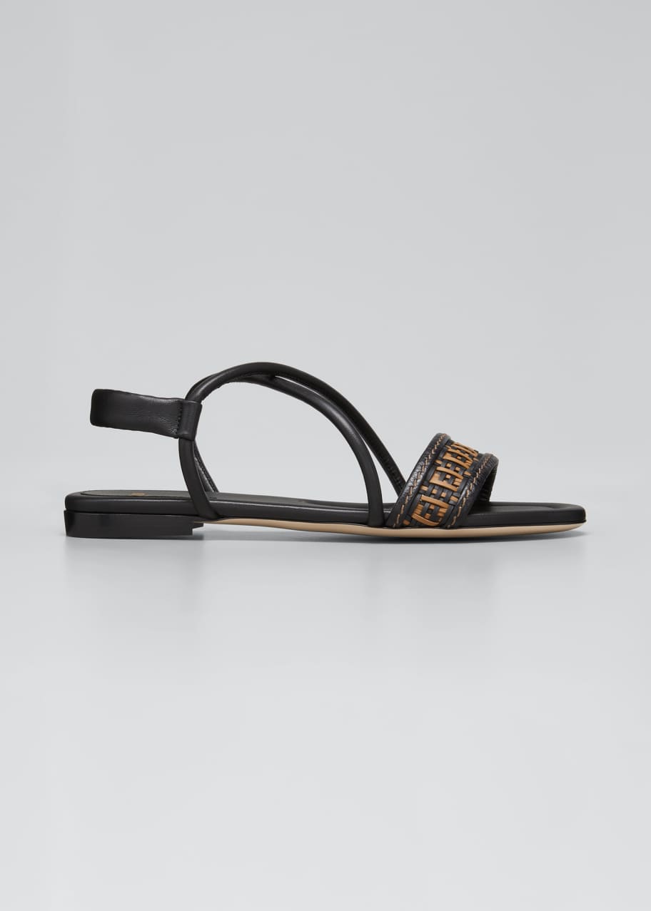 Fendi FF Woven Crisscross Flat Sandals - Bergdorf Goodman