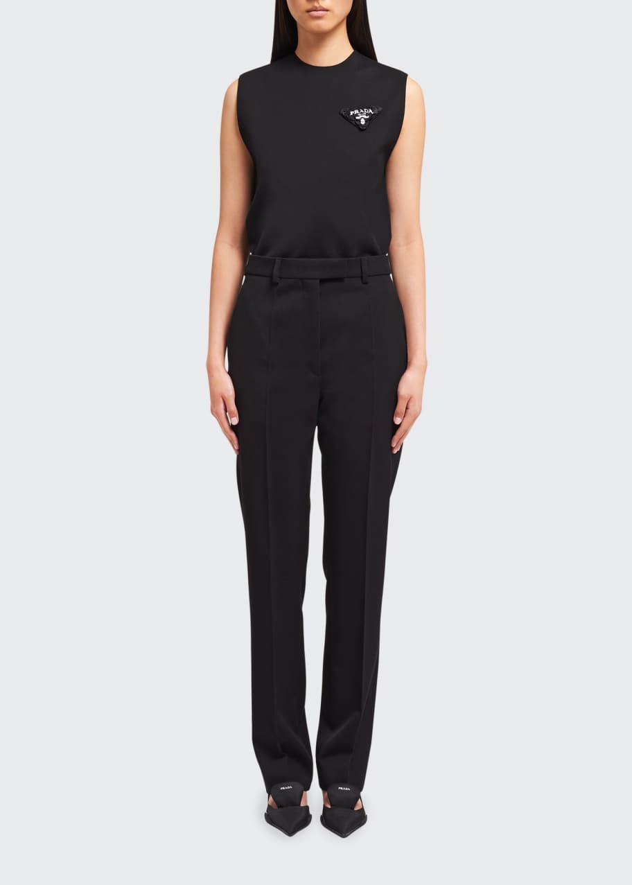 Prada Straight-Leg Wool Pants - Bergdorf Goodman