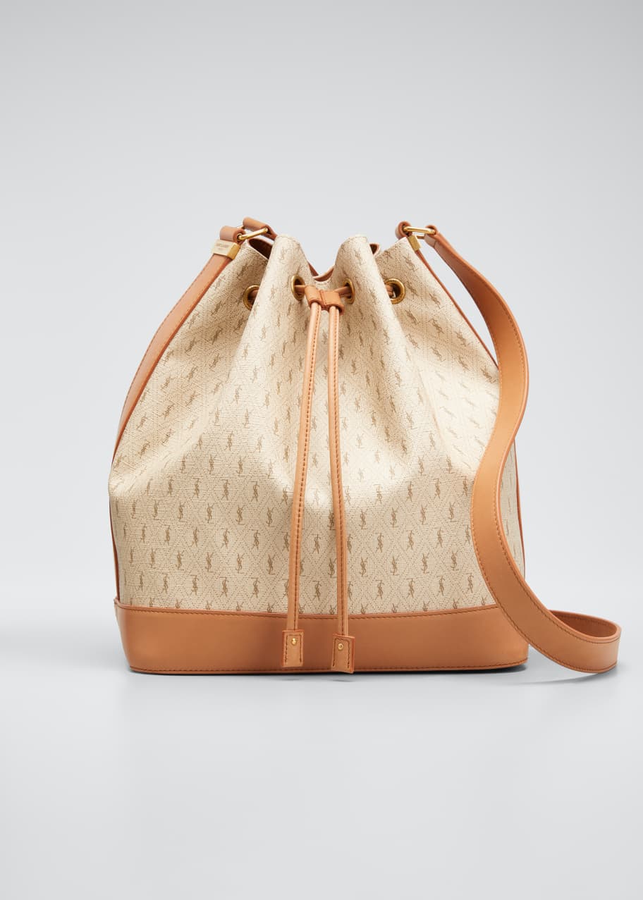 Saint Laurent YSL Monogram Canvas Bucket Bag - Bergdorf Goodman