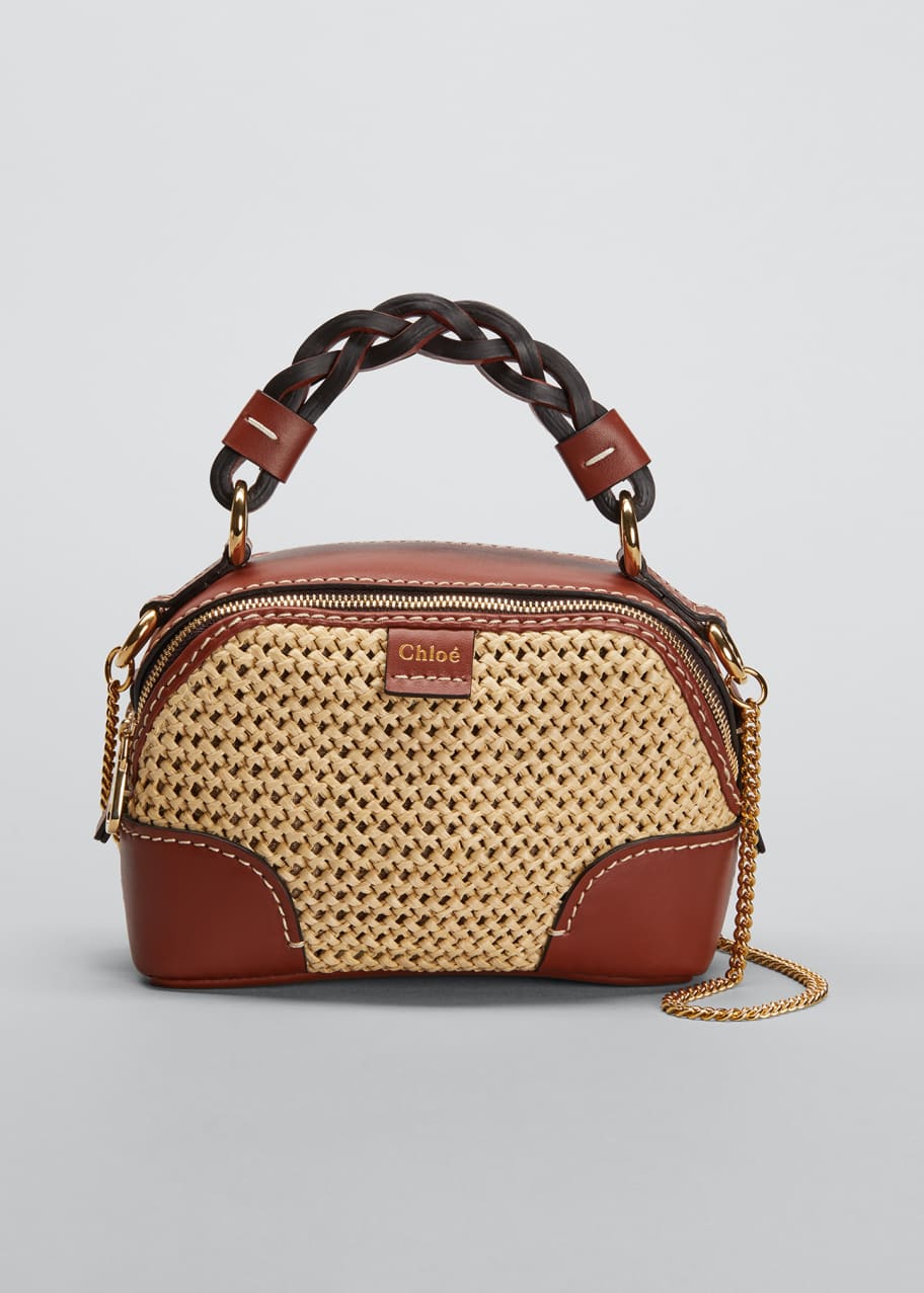 Chloe Daria Mini Raffia Braided Top-Handle Bag - Bergdorf Goodman