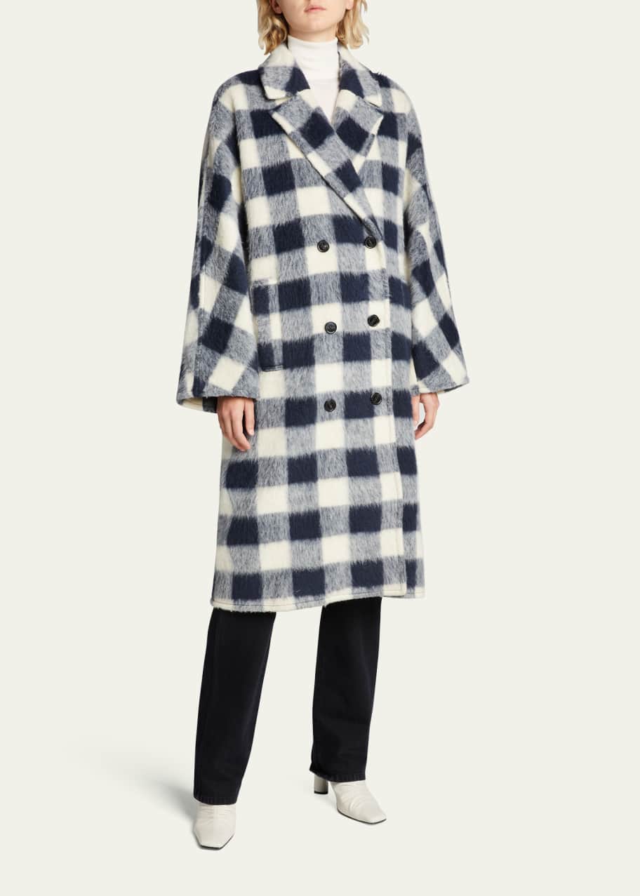 Stand Studio Mikaela Long Buffalo Check Coat - Bergdorf Goodman
