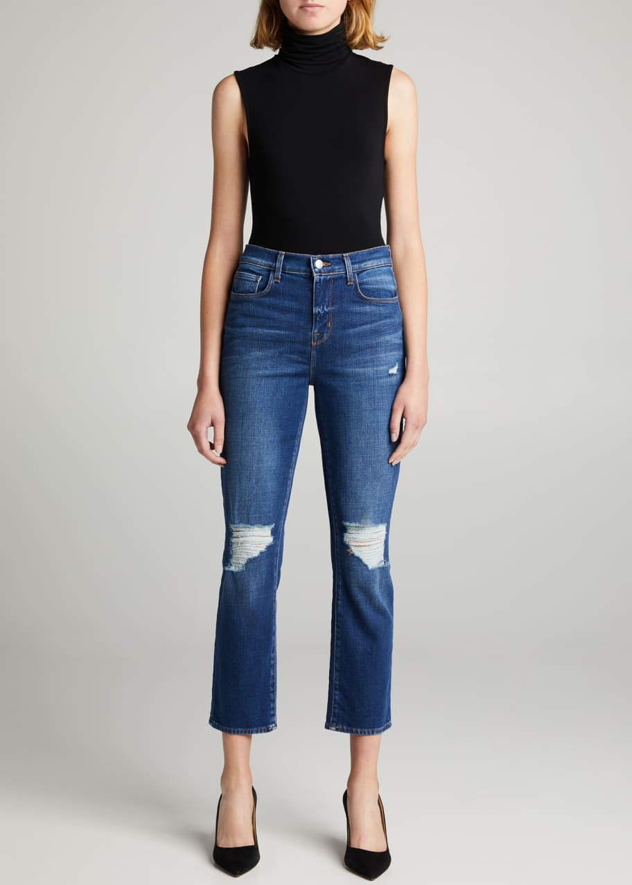 L'Agence Shane High-Rise Slouchy Straight-Leg Jeans - Bergdorf Goodman