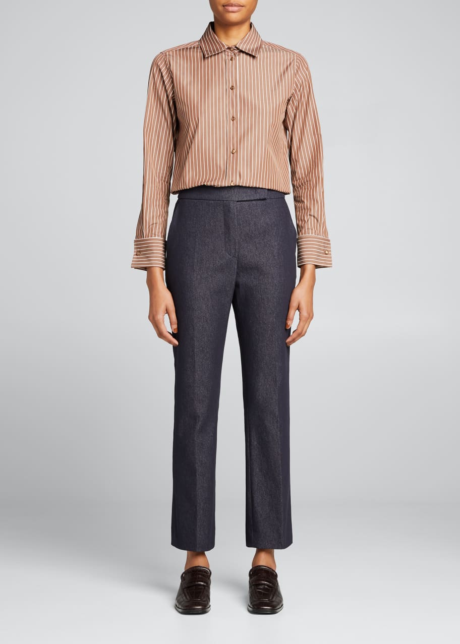 Max Mara Alcade Pinstripe Cotton Shirt - Bergdorf Goodman